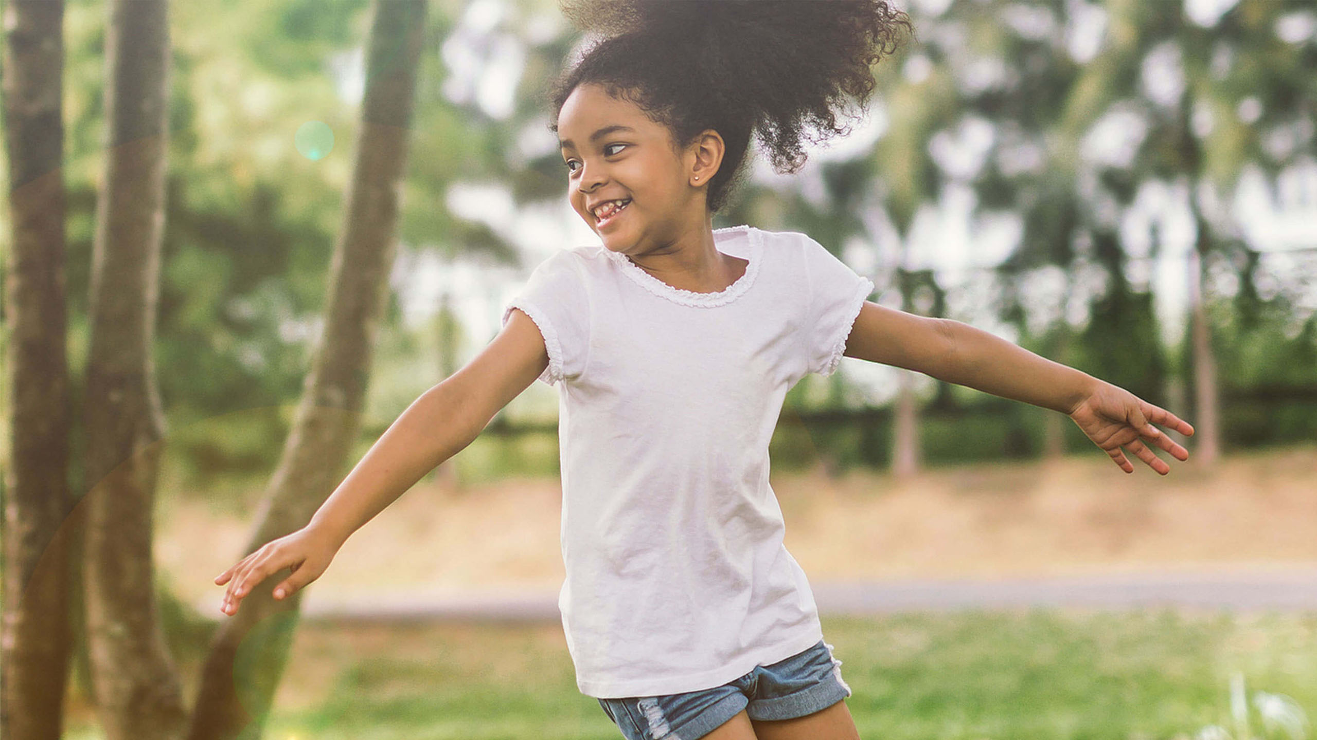 Little Girl Playing Outside